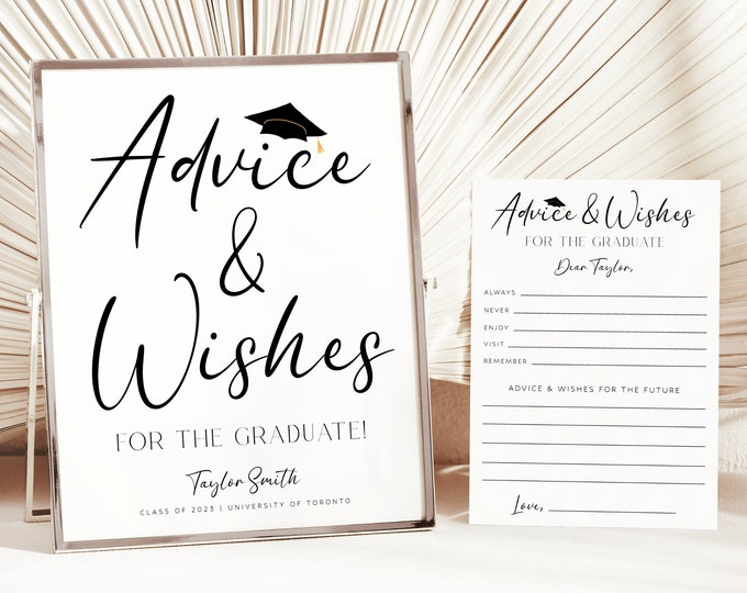 Graduation Advice & Wishes, Printable Graduation Advice Cards, Custom ...