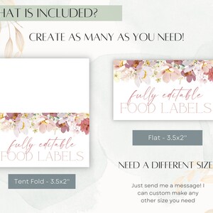 Baby Shower Food Label Template, Baby in Bloom Food Labels, Editable ...