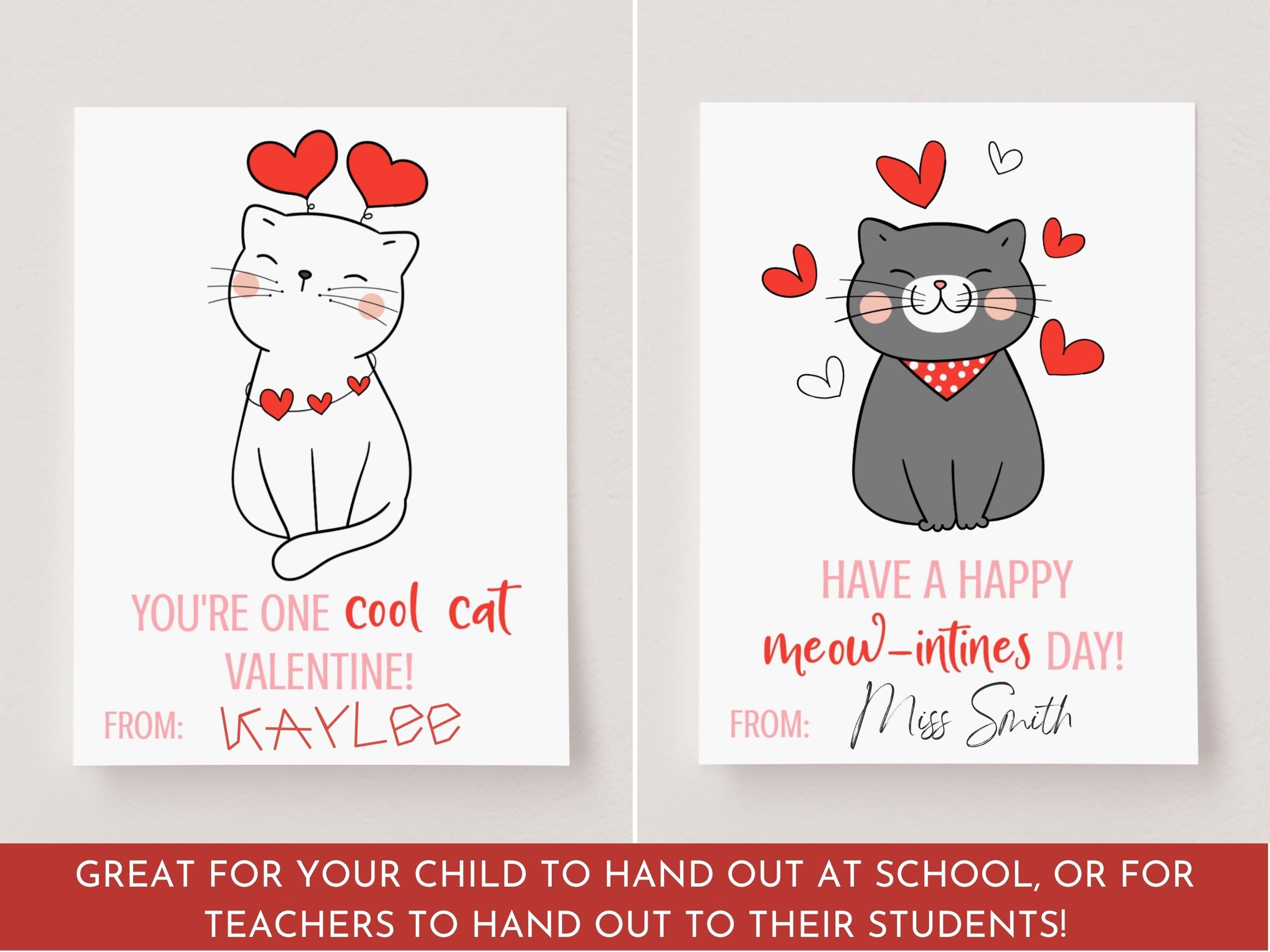 Kids Valentines Cards, Classroom Valentine's Day Cards for Kids ...