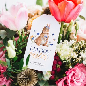 Easter Gift Tag Template, Editable Easter Favor Tags, Happy Easter Tag ...