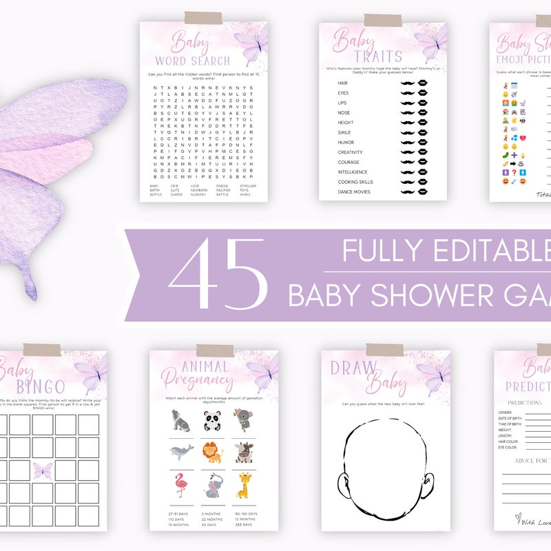 Baby Shower Games Bundle - Etsy