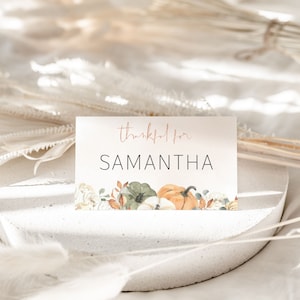 Thanksgiving Name Cards, Friendsgiving Name Place Cards, Thankful for ...