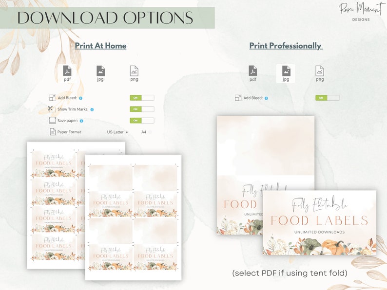 Pumpkin Baby Shower Food Labels Fall Baby Shower Printable - Etsy