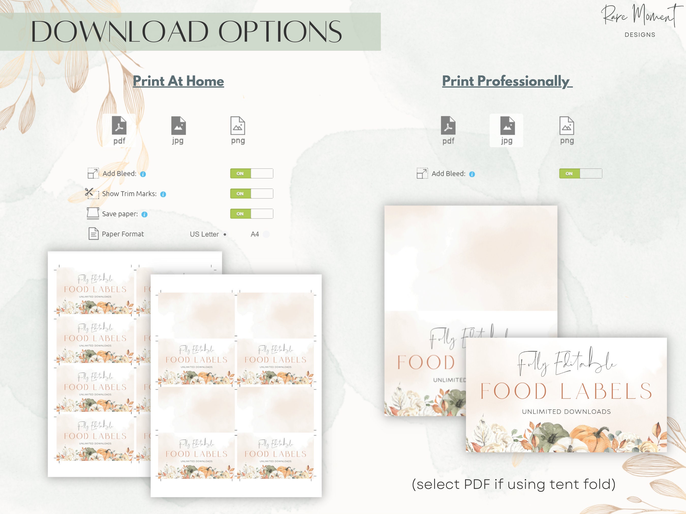 Pumpkin Baby Shower Food Labels Fall Baby Shower Printable - Etsy