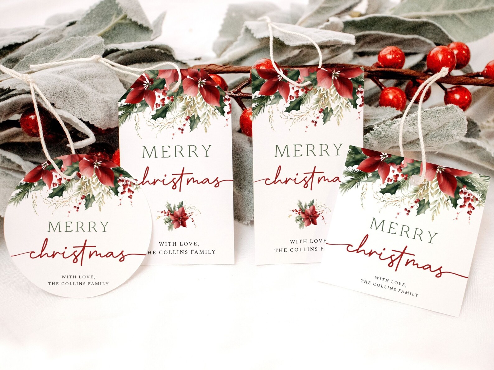 EDITABLE Christmas Favor Tags Template, Printable Holiday Gift Tags ...