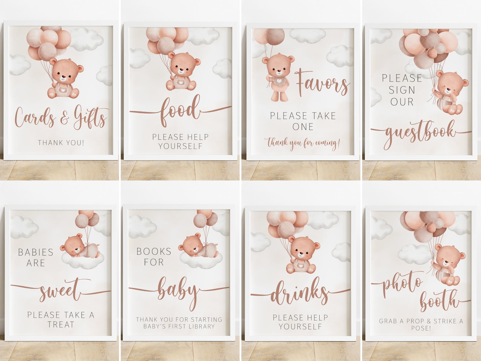 Teddy Bear Baby Shower Signs Bundle Printable Bear Baby - Etsy Canada