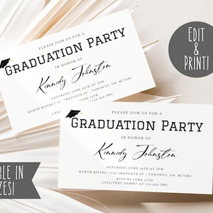 EDITABLE Graduation Insert, Graduation Party Inserts, Graduation 2025 ...