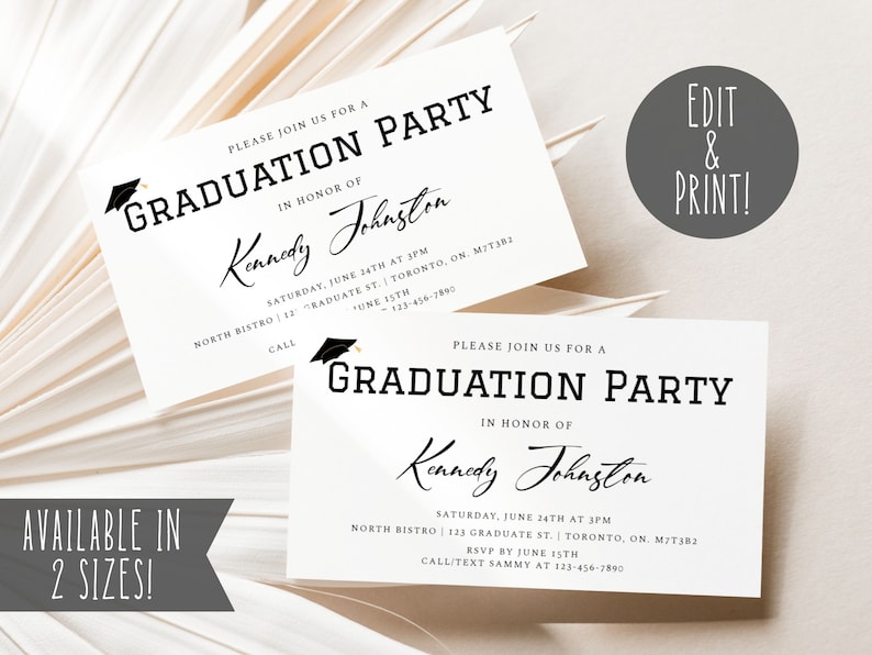 EDITABLE Graduation Insert, Graduation Party Inserts, Graduation 2025 ...