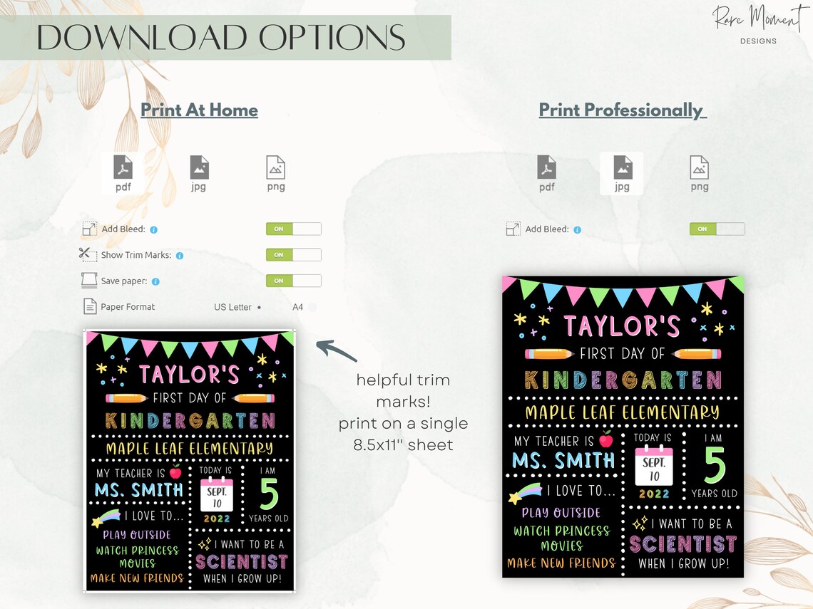 First Day of School Sign Printable Editable 1st Day of School - Etsy