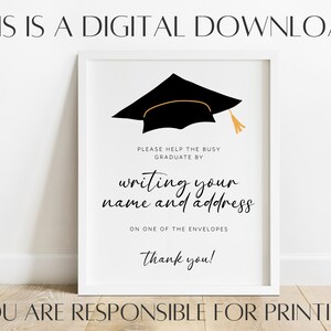 Help the Busy Graduate Sign, Graduation 2025 Table Signage, Printable ...