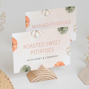 Thanksgiving Food Label Template, Friendsgiving Dinner Labels, Editable ...