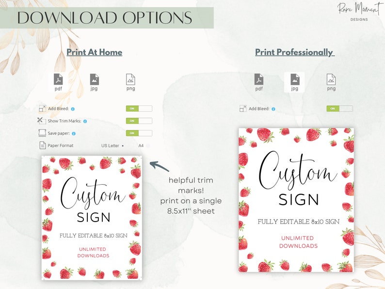 Berry First Birthday Fully Editable Sign Strawberry 1st - Etsy