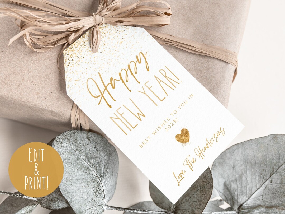 New Years Eve Party Favor Tags, NYE 2025 Printable Gift Tag, Happy New ...