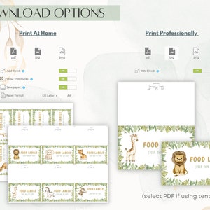 Safari Birthday Printable Food Labels, Jungle Animals Food Label ...