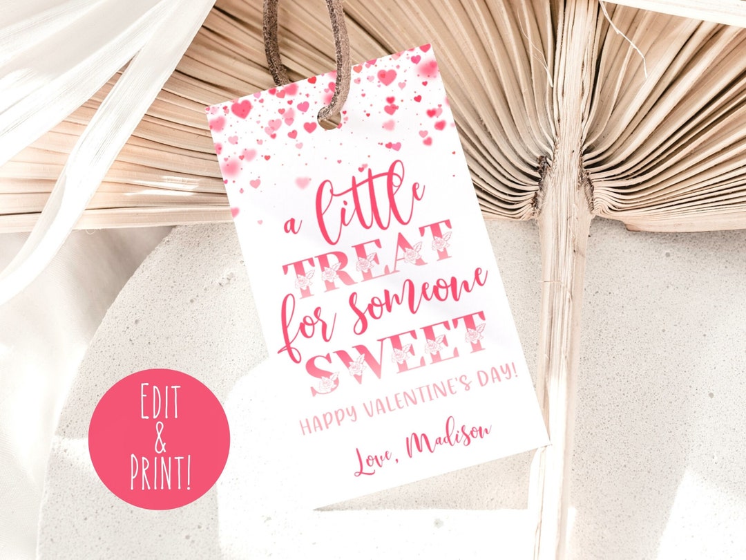 EDITABLE Valentine's Day Favor Tags, Valentines Day Gift Tag Template ...