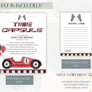 Fast One Birthday Time Capsule Sign, Editable Race Car 1st Birthday ...