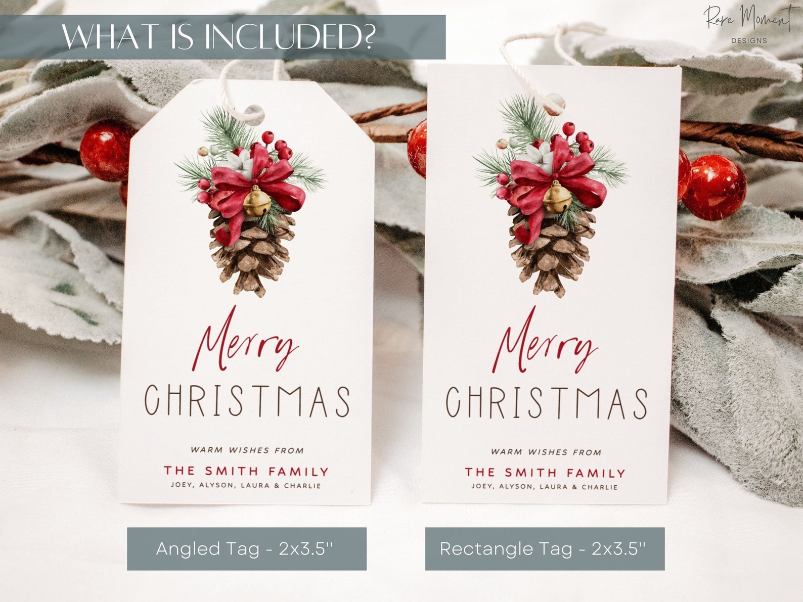 Merry Christmas Gift Tag Template, Printable Christmas Gift Tag ...