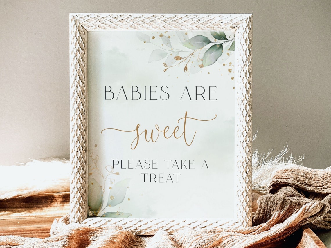 Editable Greenery Baby Shower Signs, Eucalyptus Baby Shower Signage ...