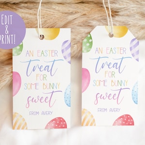 Editable Easter Gift Tag, an Easter Treat for Some Bunny Sweet, Easter ...