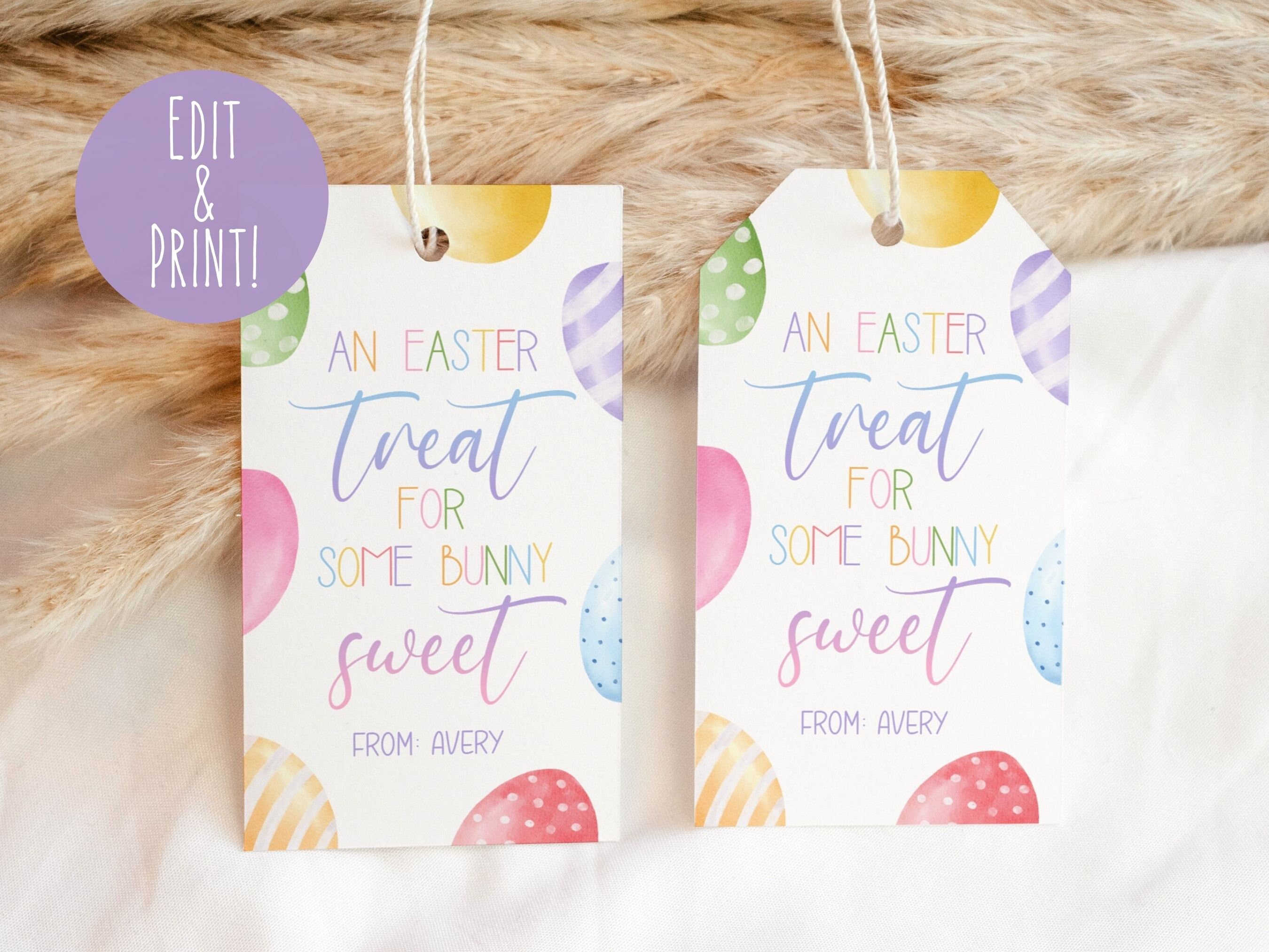 Editable Easter Gift Tag an Easter Treat for Some Bunny - Etsy Canada