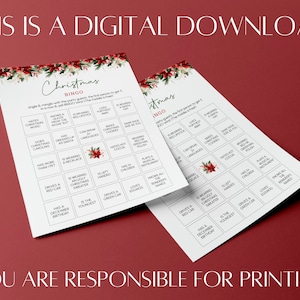 Christmas Bingo, Christmas Party Game, Holiday Bingo Card, Christmas ...