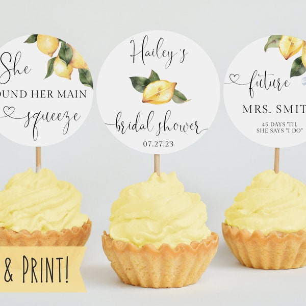 Lemon Cupcake Topper - Etsy