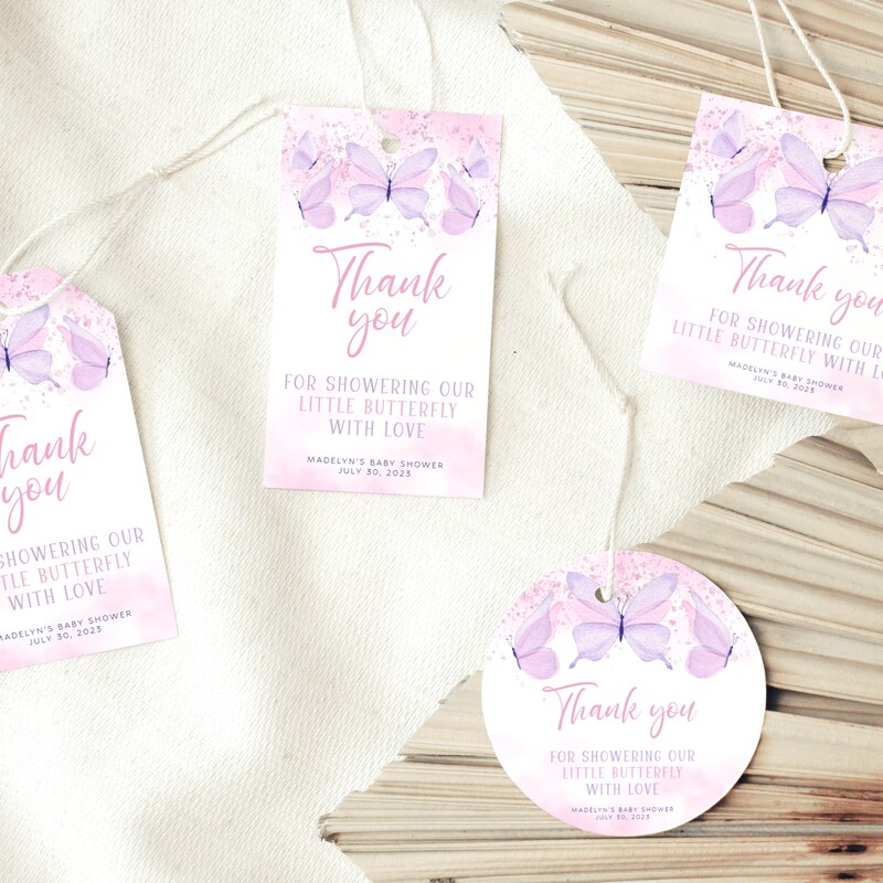 Butterfly Favor Tags - Etsy