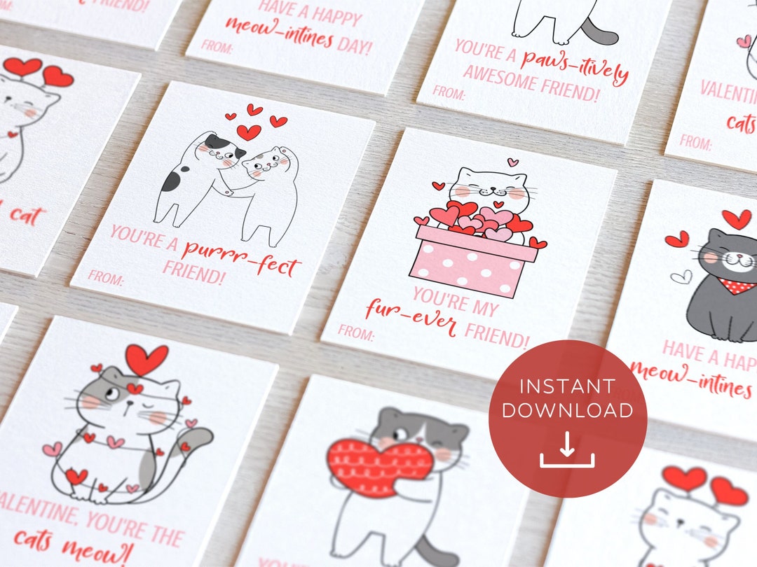 Kids Valentines Cards, Classroom Valentine's Day Cards for Kids ...