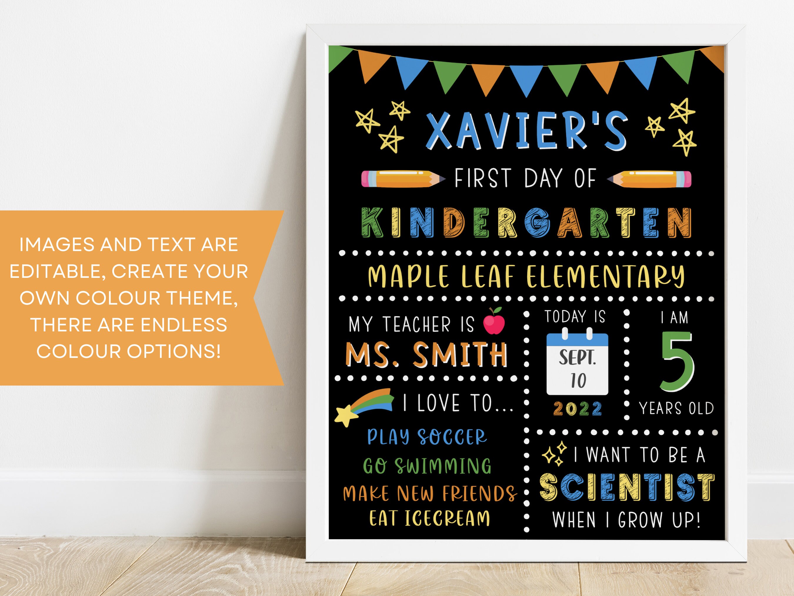 First Day of School Sign Printable, Editable 1st Day of School ...