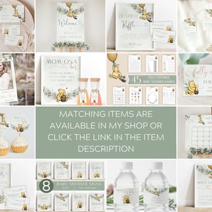Winnie the Pooh Baby Shower Food Labels Template Printable - Etsy