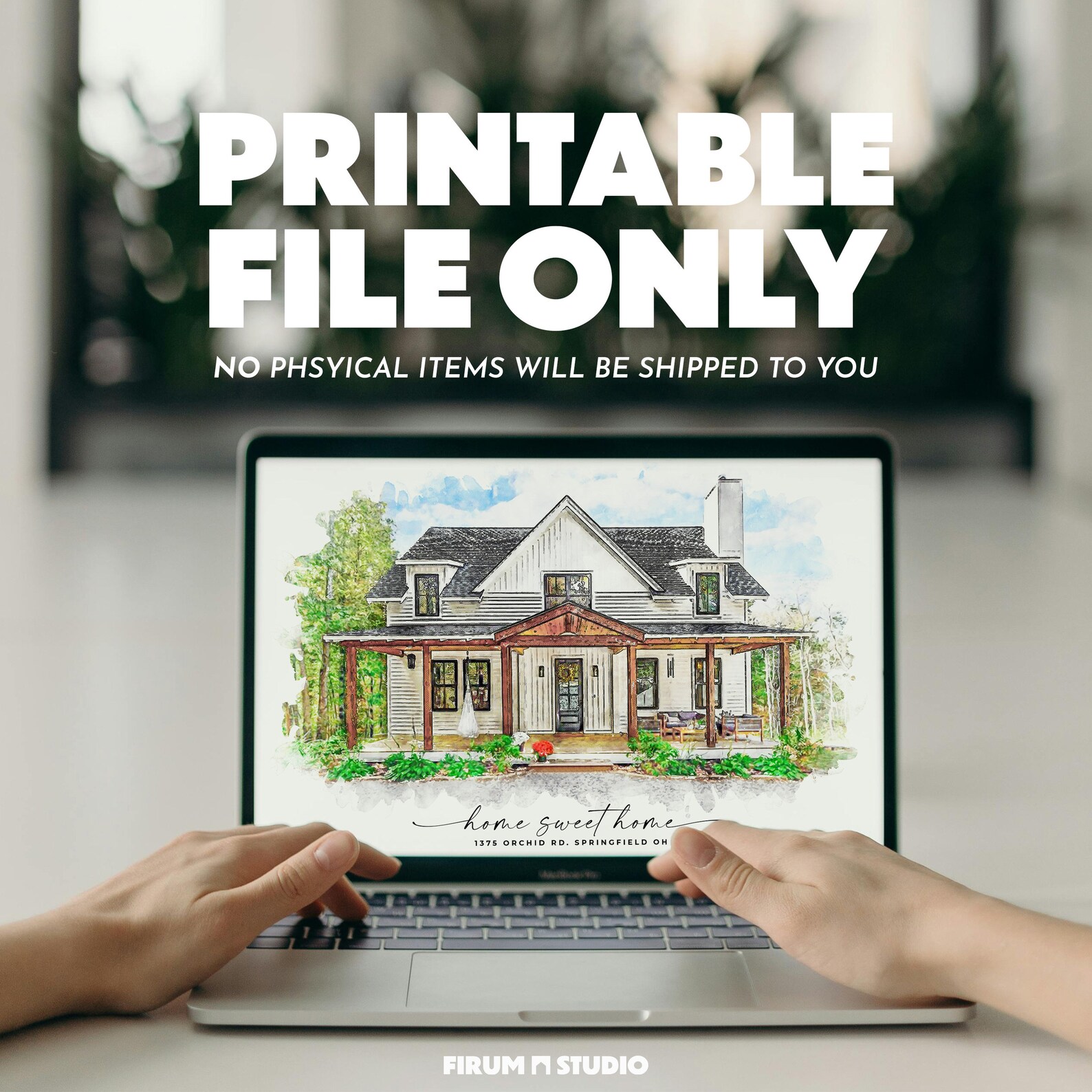 Our First Home Print, Homeowners Gift, Custom House Portrait, Digital ...