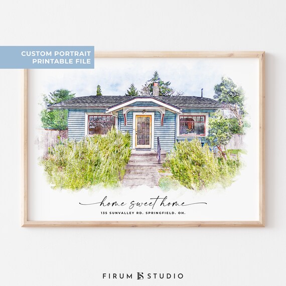 Our First Home Print Homeowners Gift Custom House Portrait - Etsy