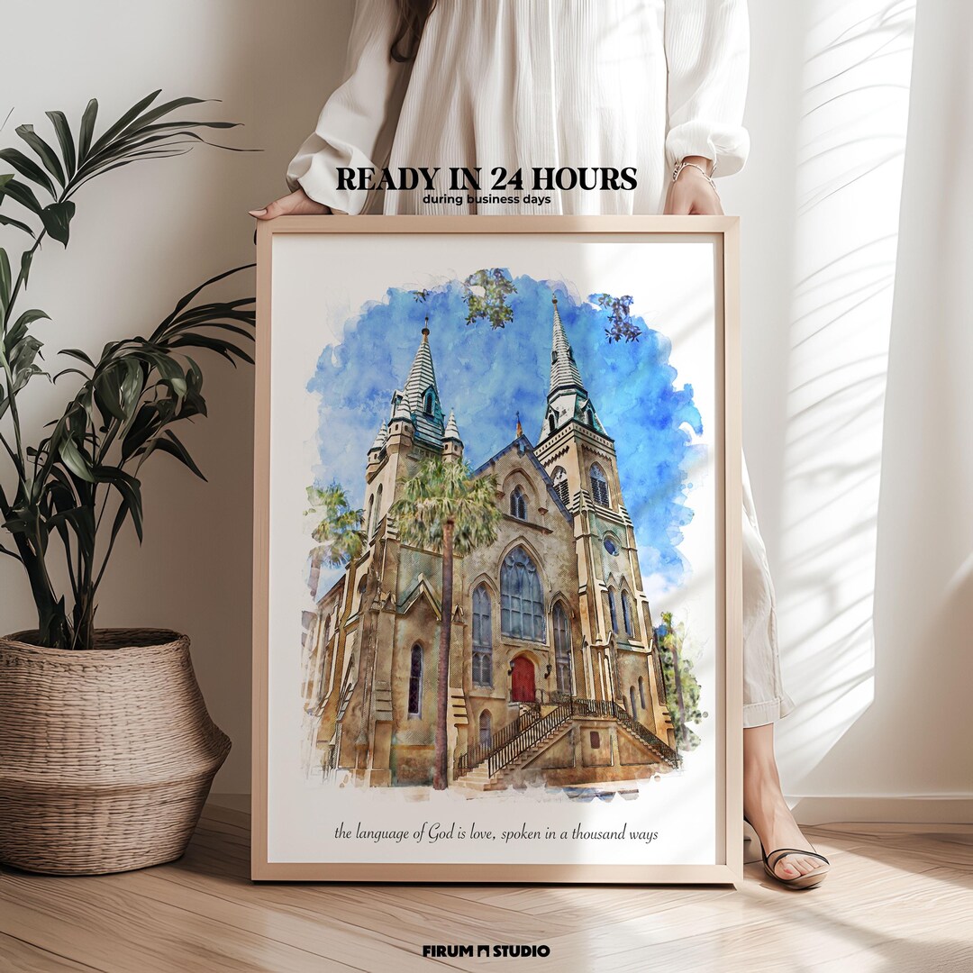 Custom Church Portrait Personalized Cathedral or Landmark Artwork ...