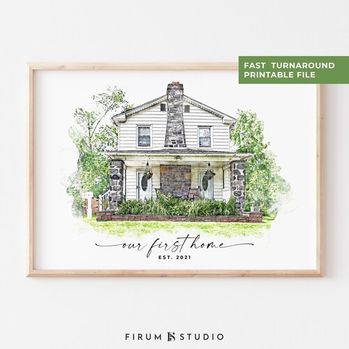 Custom House Drawing From Photo House Portrait Realtor Gift - Etsy