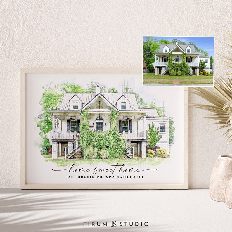 Moving Away Gift Custom Home Portrait Neighbor Moving Gift - Etsy