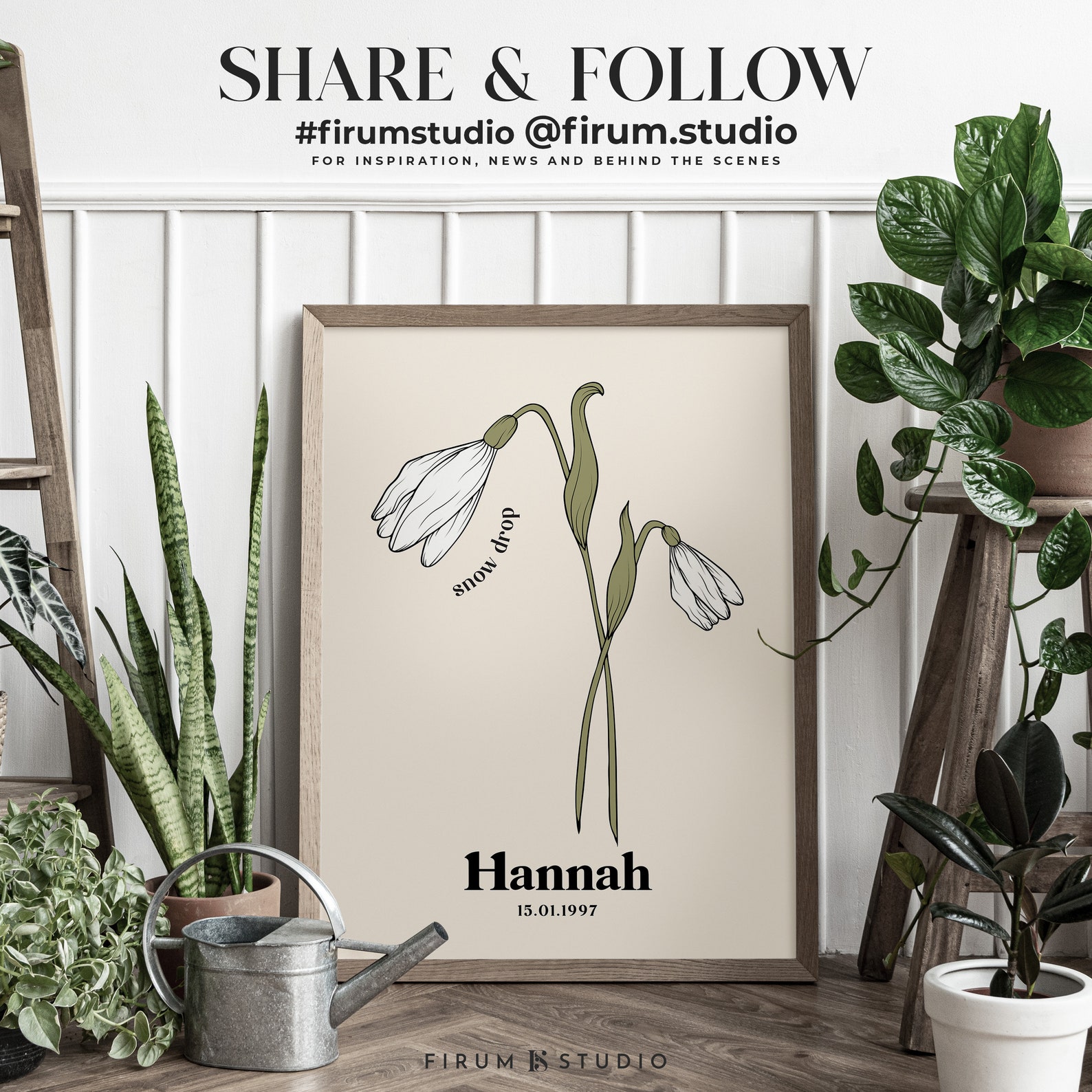 January Flower Print Birth Flower Print Snow Drop Wall Art - Etsy