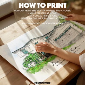 Our First Home Print, Homeowners Gift, Custom House Portrait, Digital ...