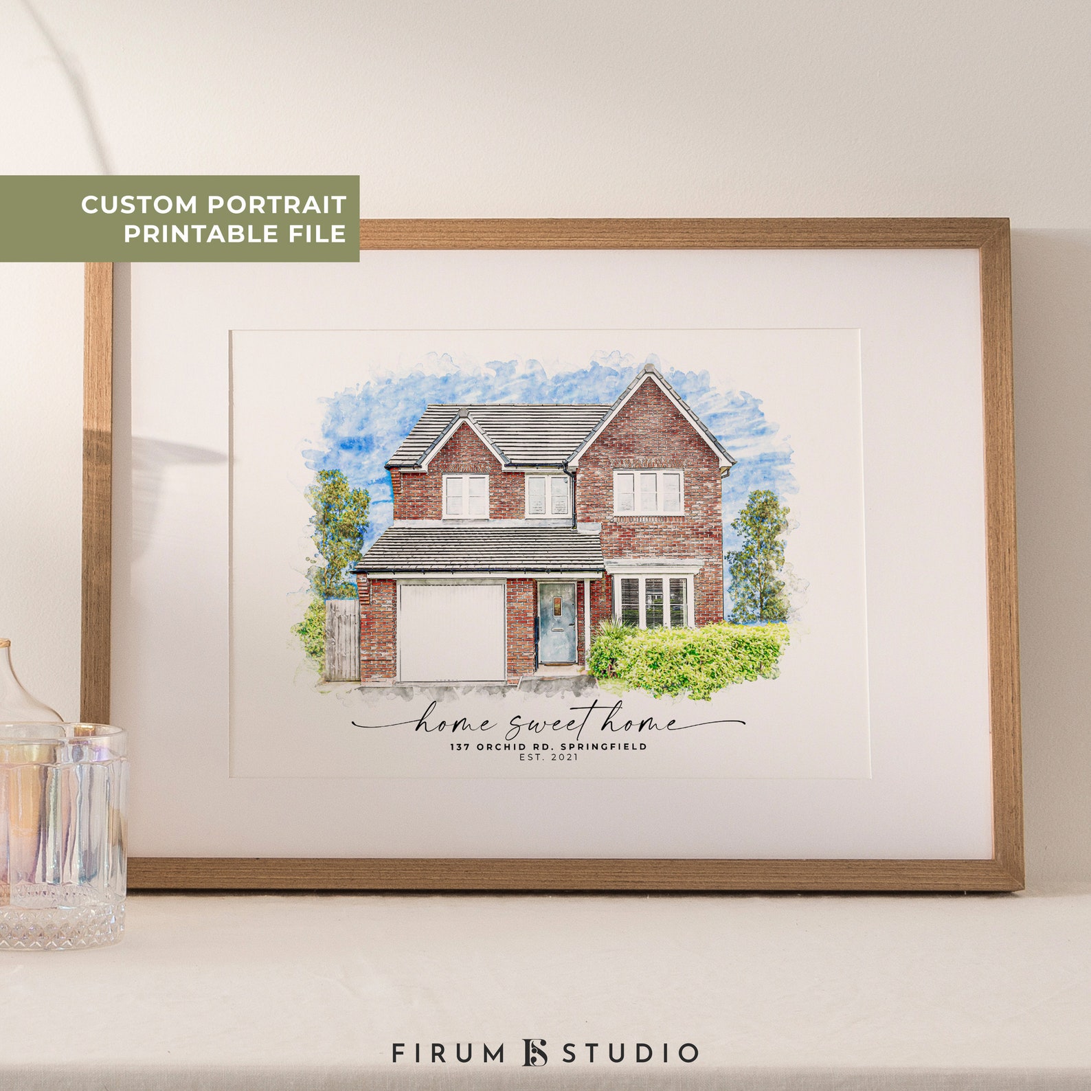 Watercolor Home Portrait From Photo First Time Home Buyer - Etsy