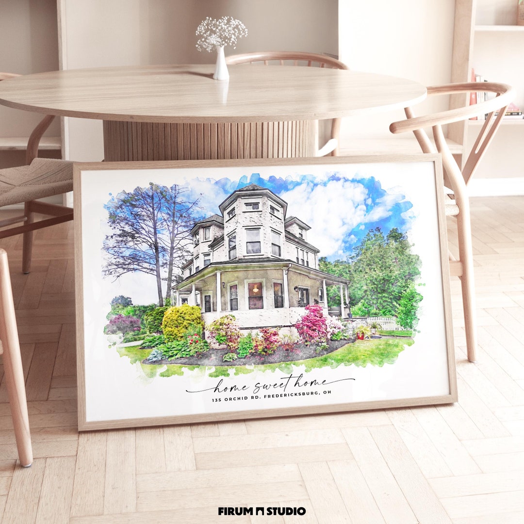 Custom House Portrait Collage Two Home Sketches in One Personalized ...