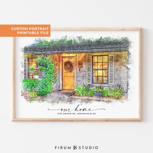 Housewarming Gift, Custom Home Portrait, First Home Gift, Realtor ...