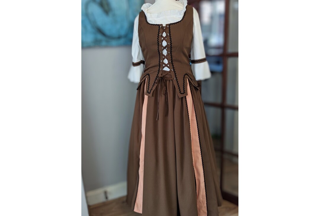 Live the Middle Ages in This Brown Medieval Dress, Peasant Dress, Druid ...