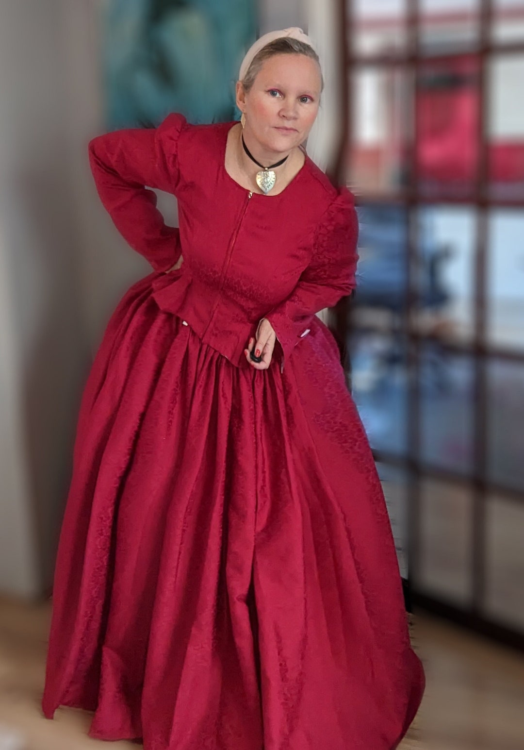 Red Georgian Highlander Dress, Plaid Georgian Dress. Red Georgian ...