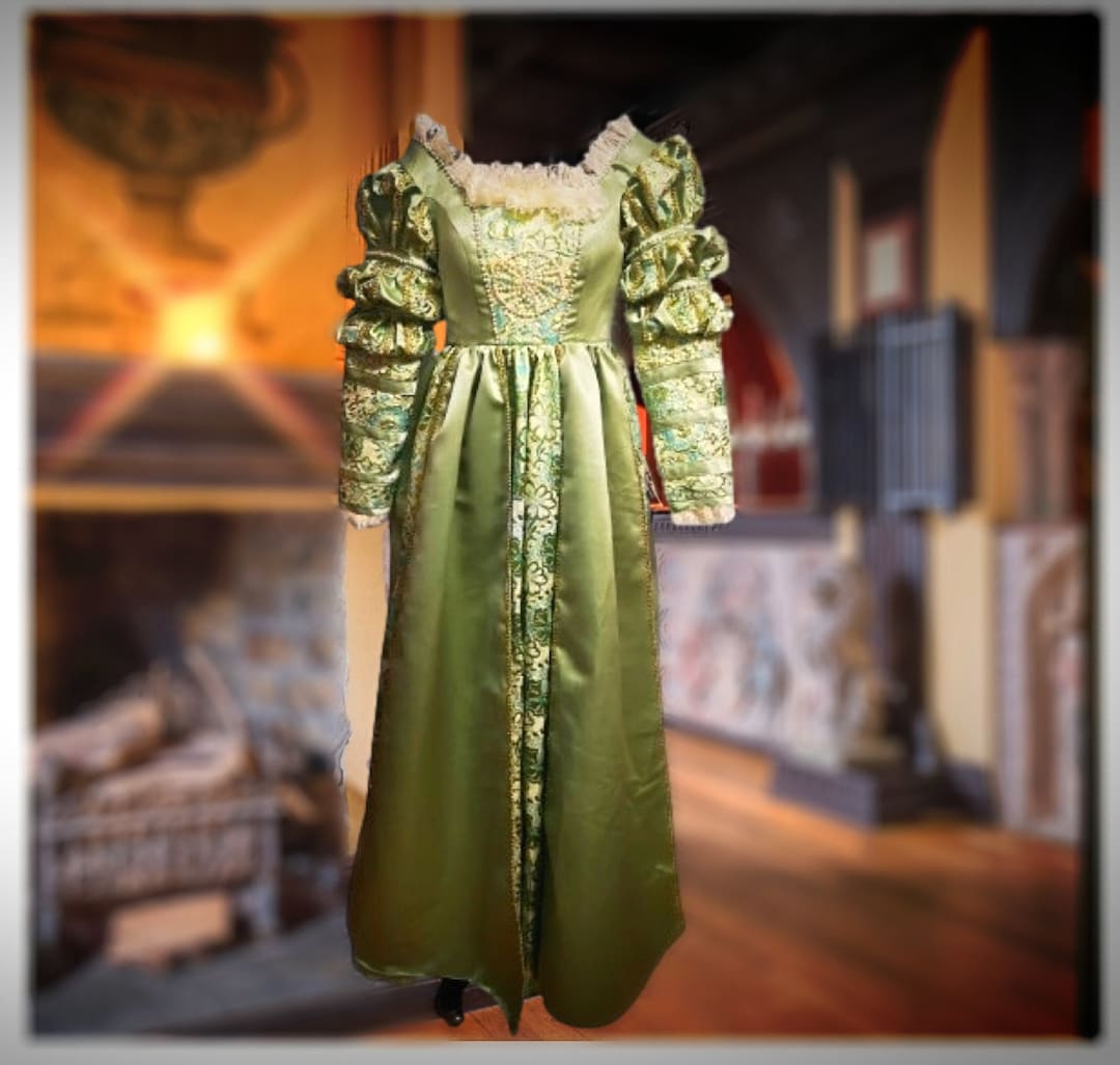 Green Medieval Dress, Medieval Wedding Dress, Renaissance Dress ...