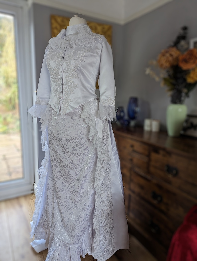 White Victorian Bustle Dress Victorian Costume White Bustle - Etsy