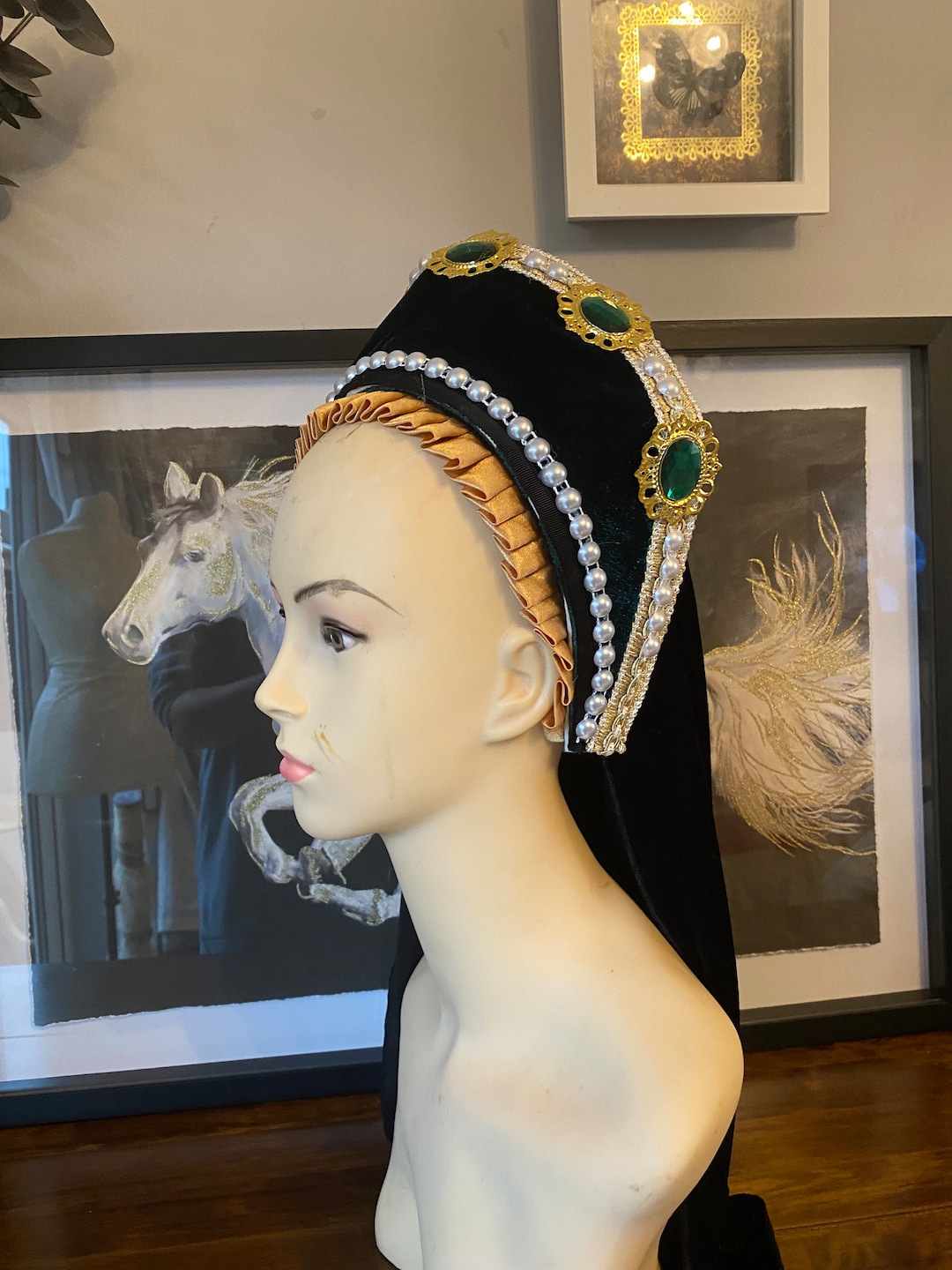 Tudor Gable Hood, Tudor Ladies Coifs, Anne Boyeln Hat, Medieval ...