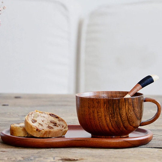 Wood Cup - Wooden Coffee Cup Minimalist Kitchen Wooden Tea Cup Natural ...
