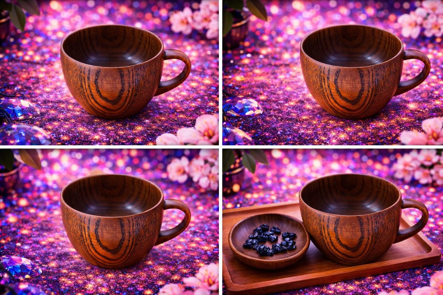 Wooden Coffee Cup Set - Minimalist Kitchen, Natural Wood, Gift for Her ...