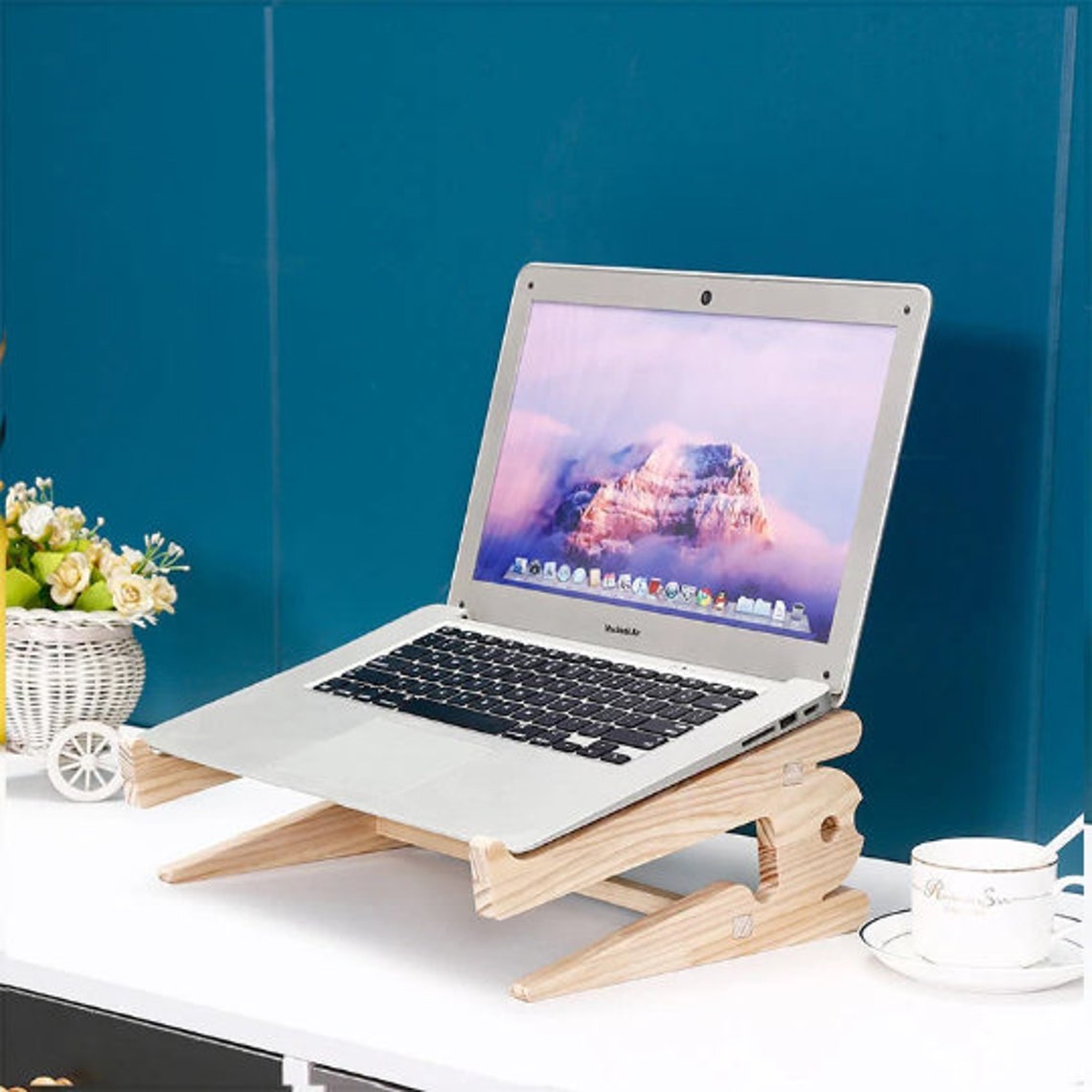 Wood Laptop Stand: Ergonomic, Portable, and Stylish. Enhance Your ...