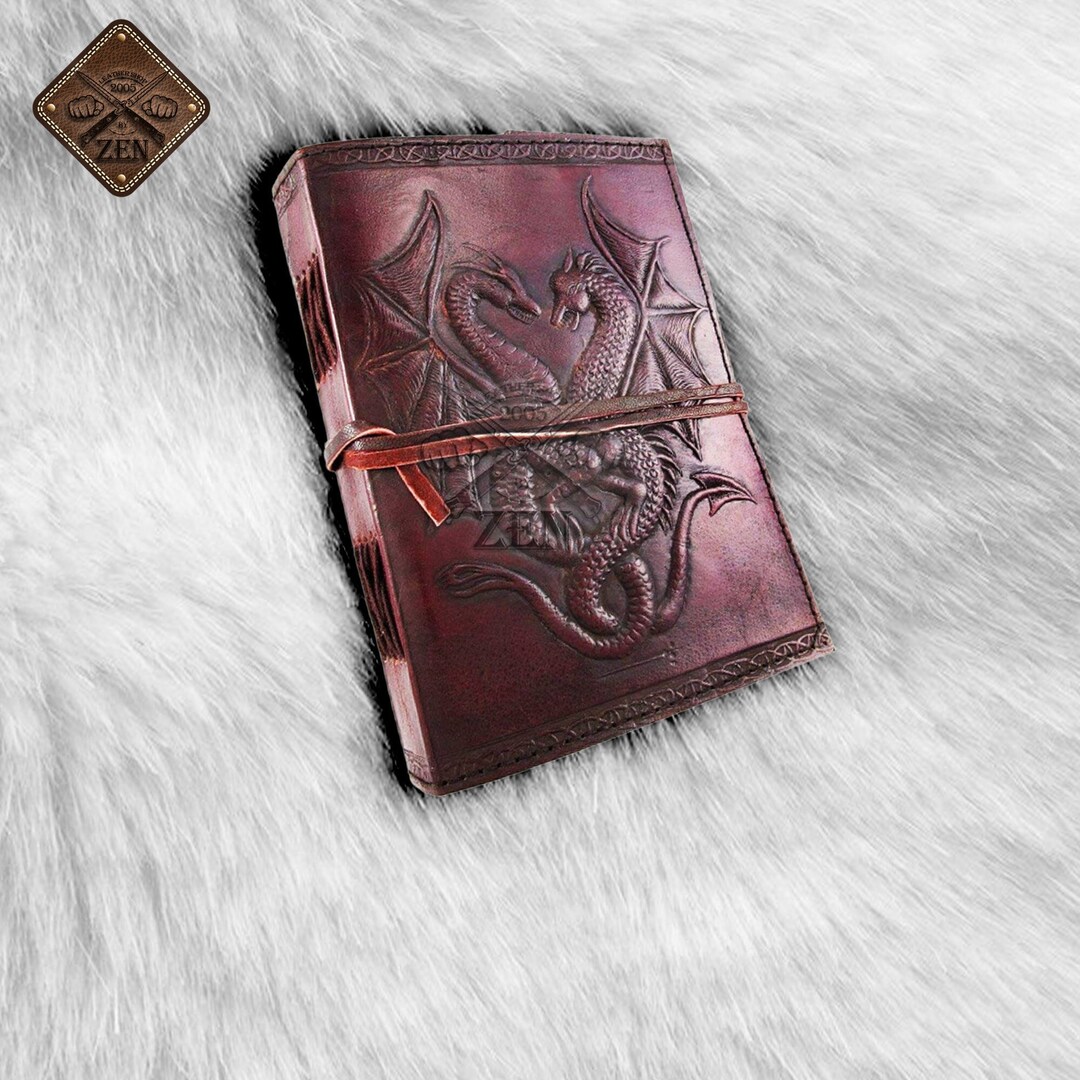 Double Dragon Leather Journal With Blank Page Diary Journal Notebook ...