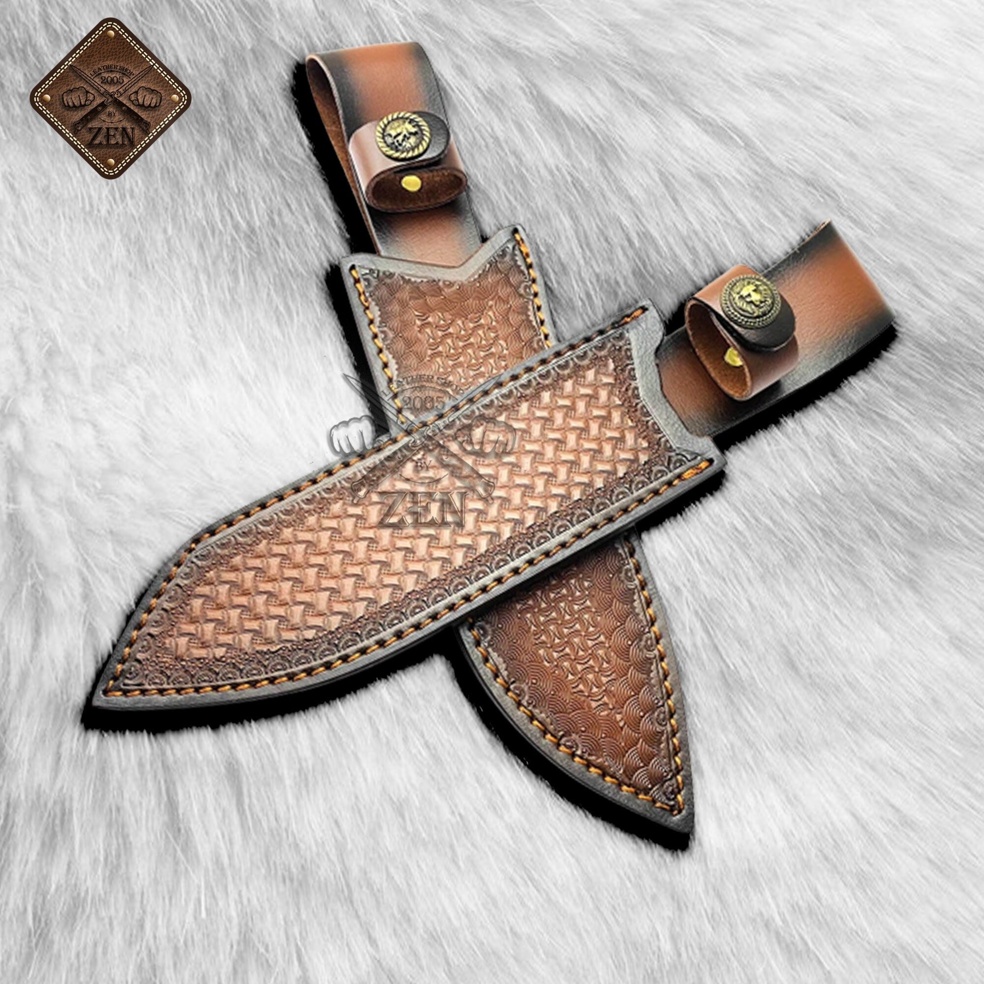 8 X 1.75 Inch Handmade Leather Knife Sheath for Fixed Blade - Etsy